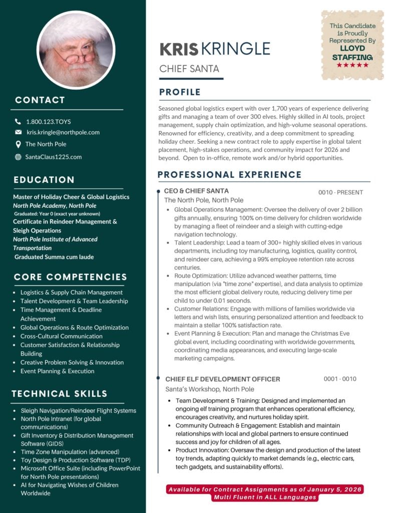 Seasonal Employment: The Labor Market of Santa Claus - Lloyd Staffing